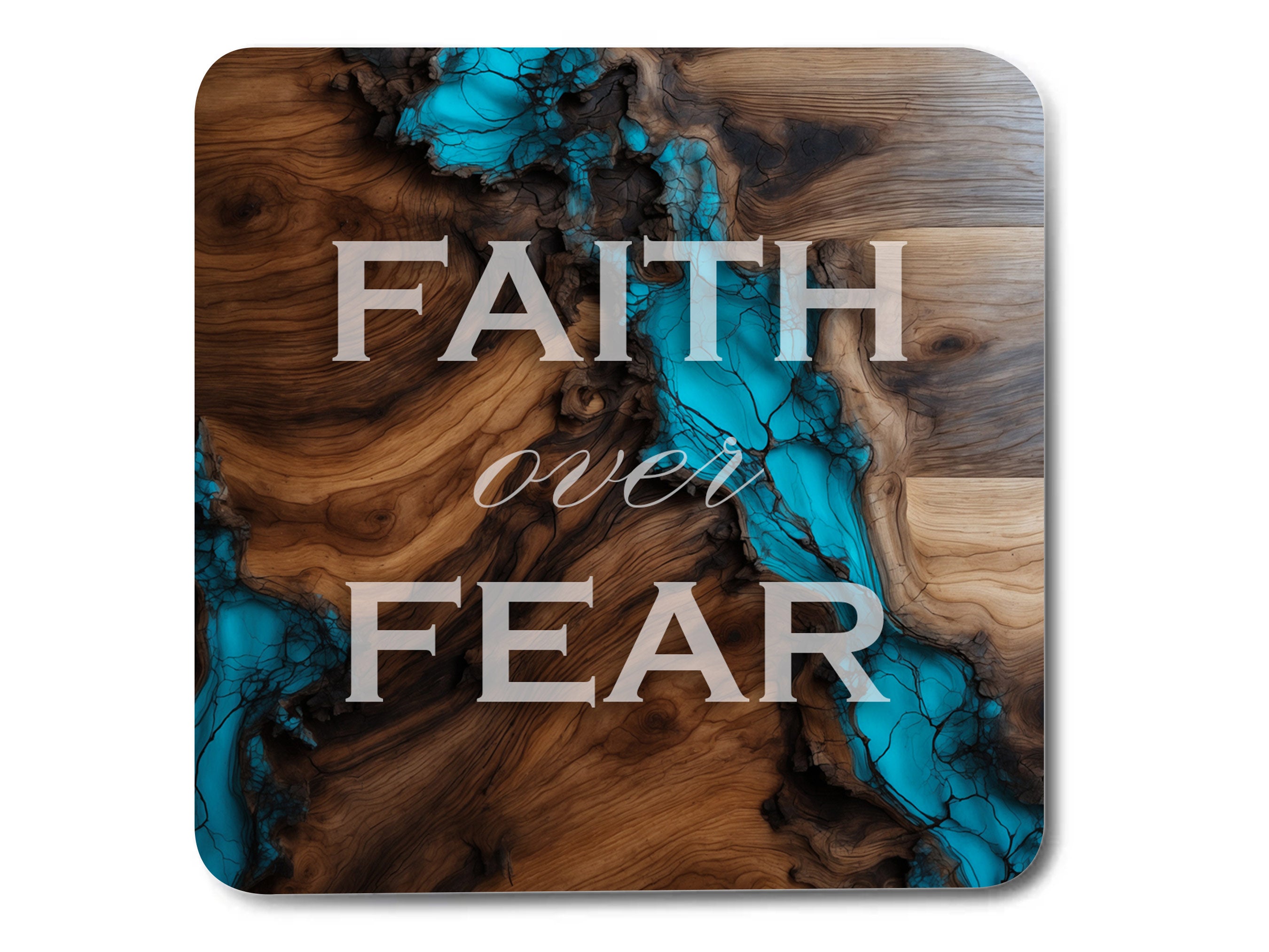 Bible Verse Coasters - Faith Over Fear – Bible Verse Wall Art