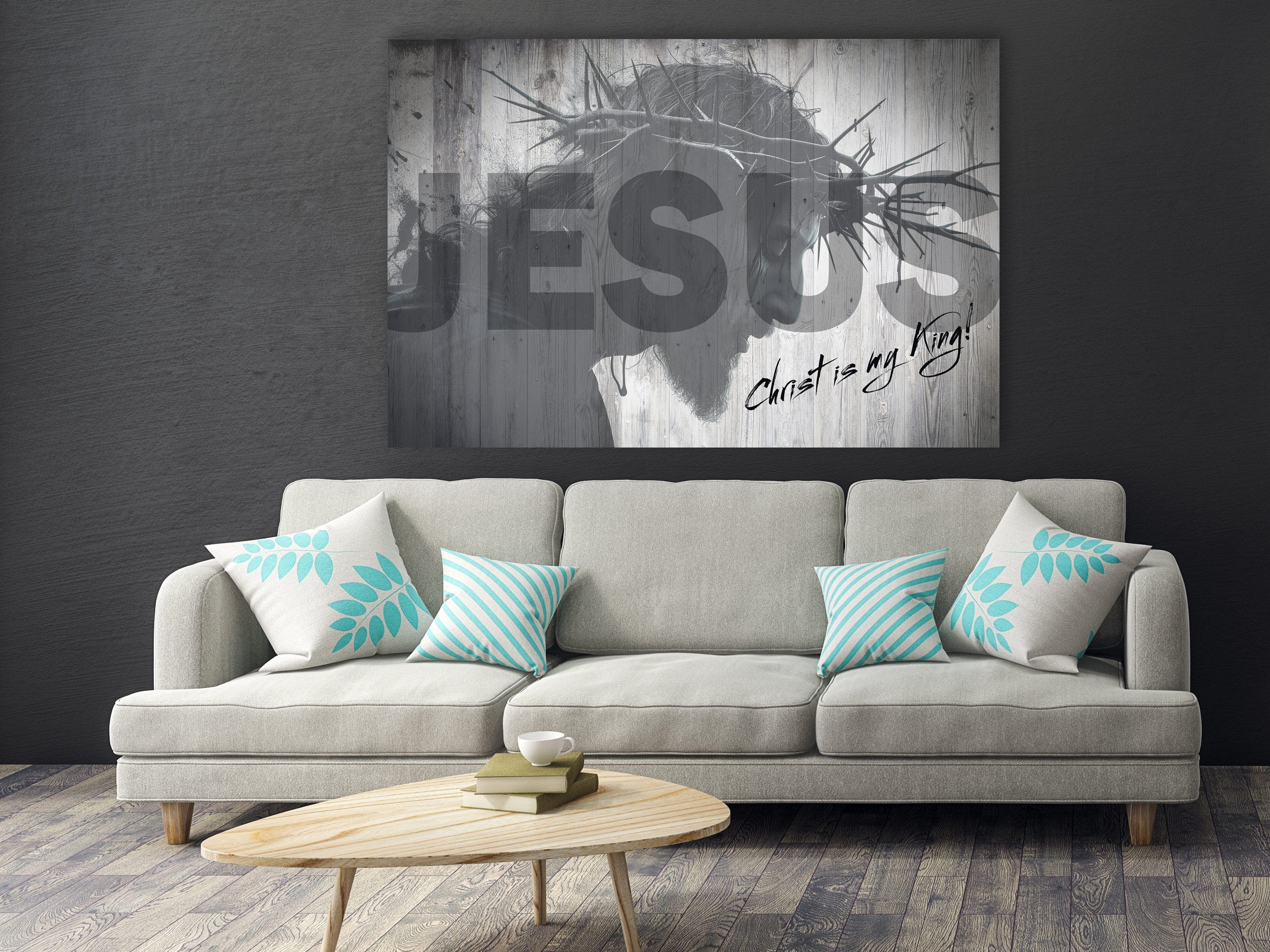 Christian Wall Decor - Jesus Christ is my King – Bible Verse Wall Art